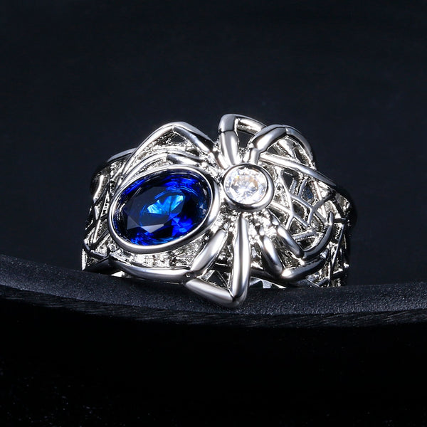 Spider Silver Sapphire Gemstones Rings – Shequila's Fashions